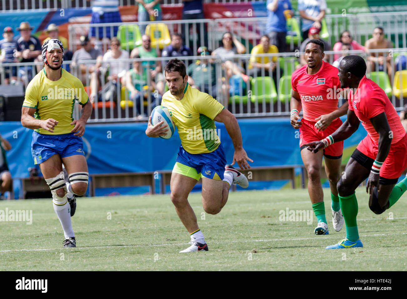 Rio de Janeiro, Brazil. 11 August 2016 Arthur Bergo (BRA) with ball and ...
