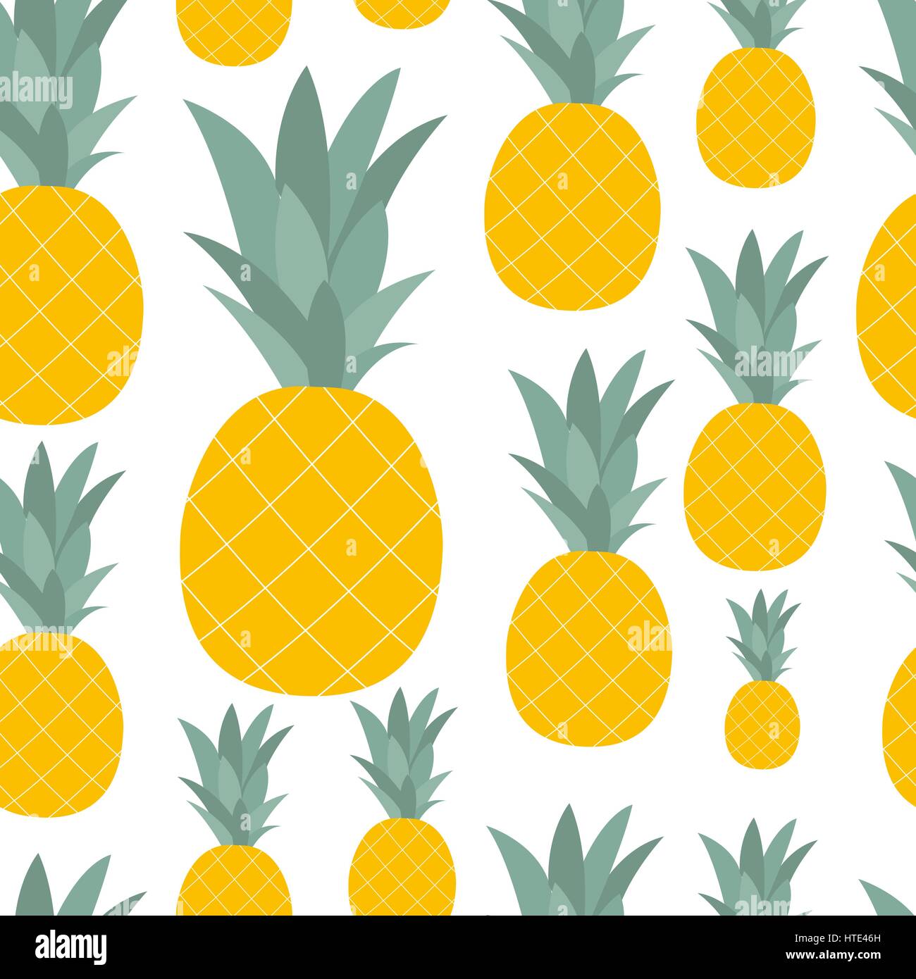 Pineapple Natural Seamless Pattern Background Vector Illustratio Stock ...