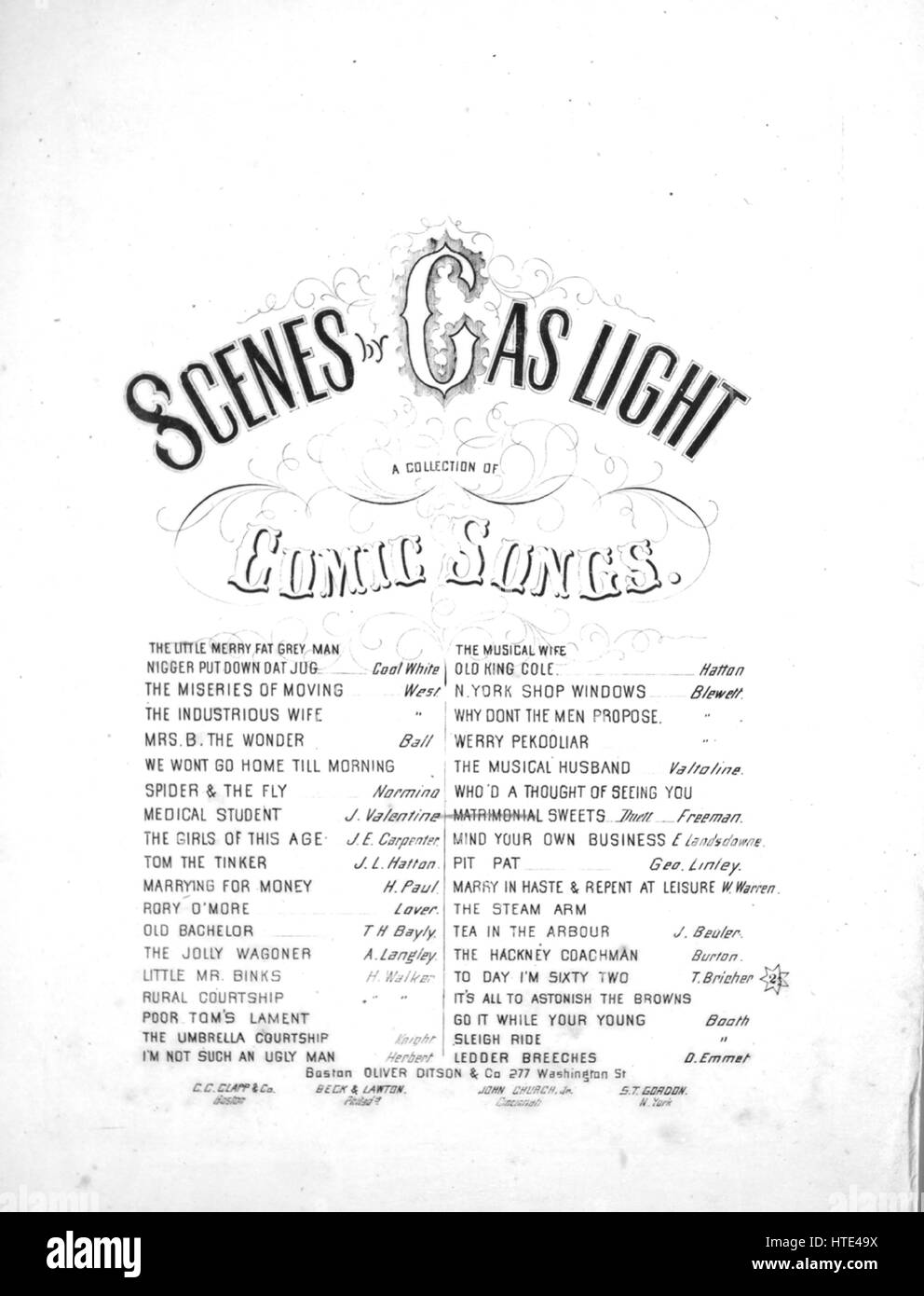 Sheet music cover image of the song 'Scenes by Gas Light A Collection ...