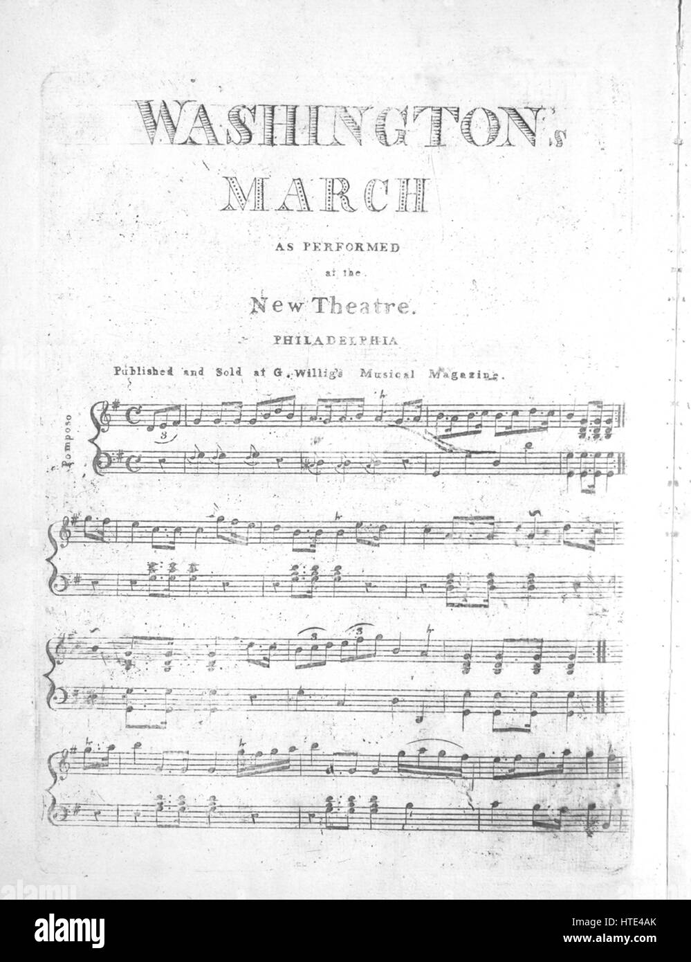 Sheet music cover image of the song 'Washington's March; Quick Step ...
