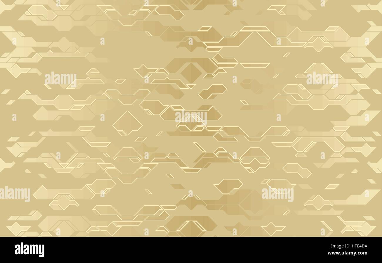 Seamless abstract vector futuristic golden cloth techno texture. Damask ...