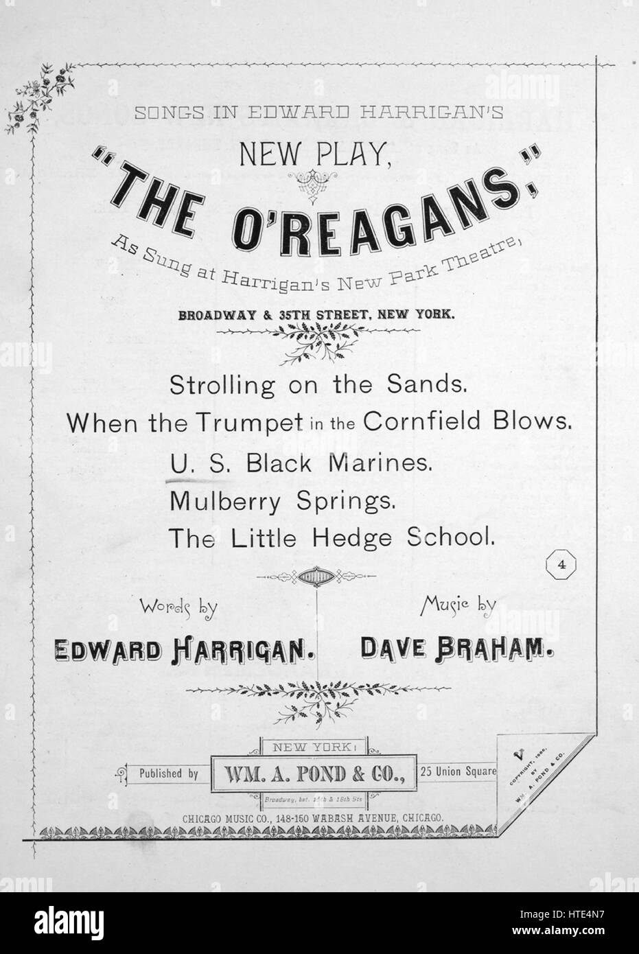 Sheet music cover image of the song 'Songs in Edward Harrigan's New ...