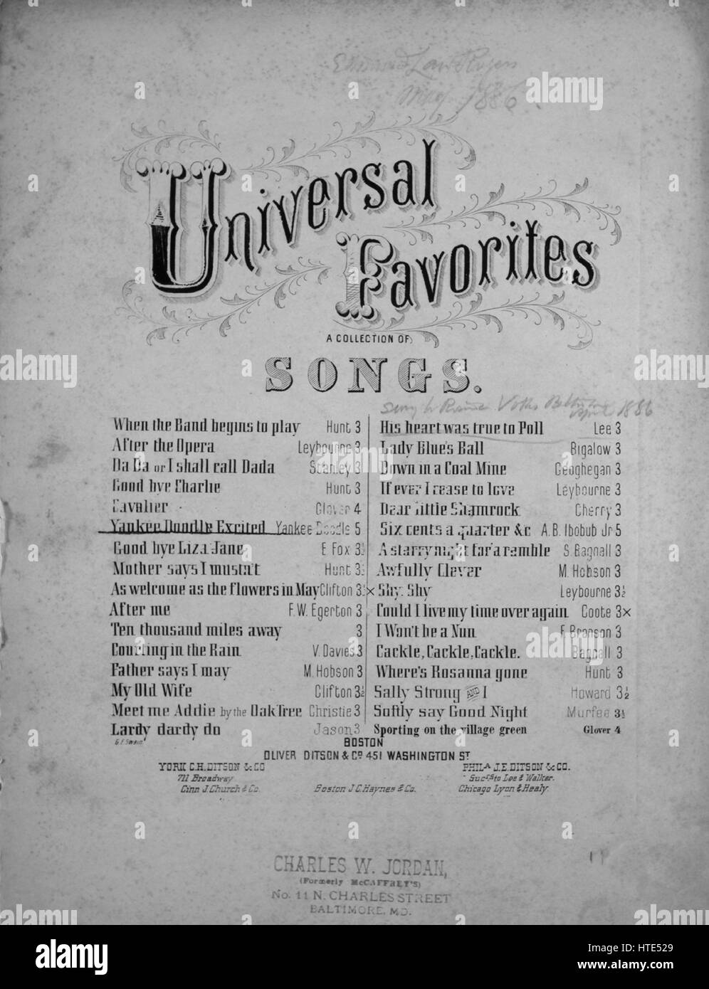 1900 songs hi-res stock photography and images - Alamy
