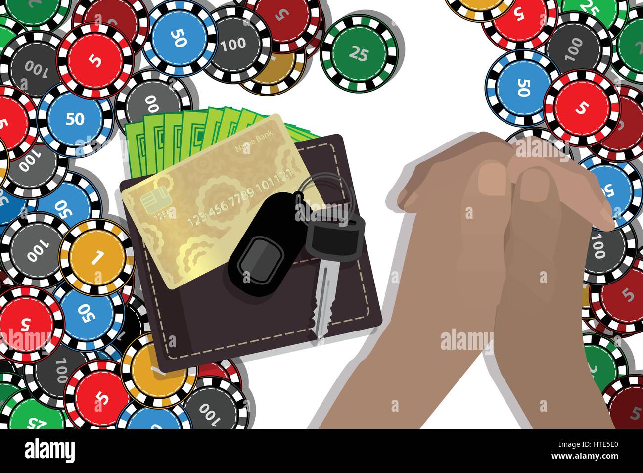 Poker chips game for your design. The hands folded by the lock think ...