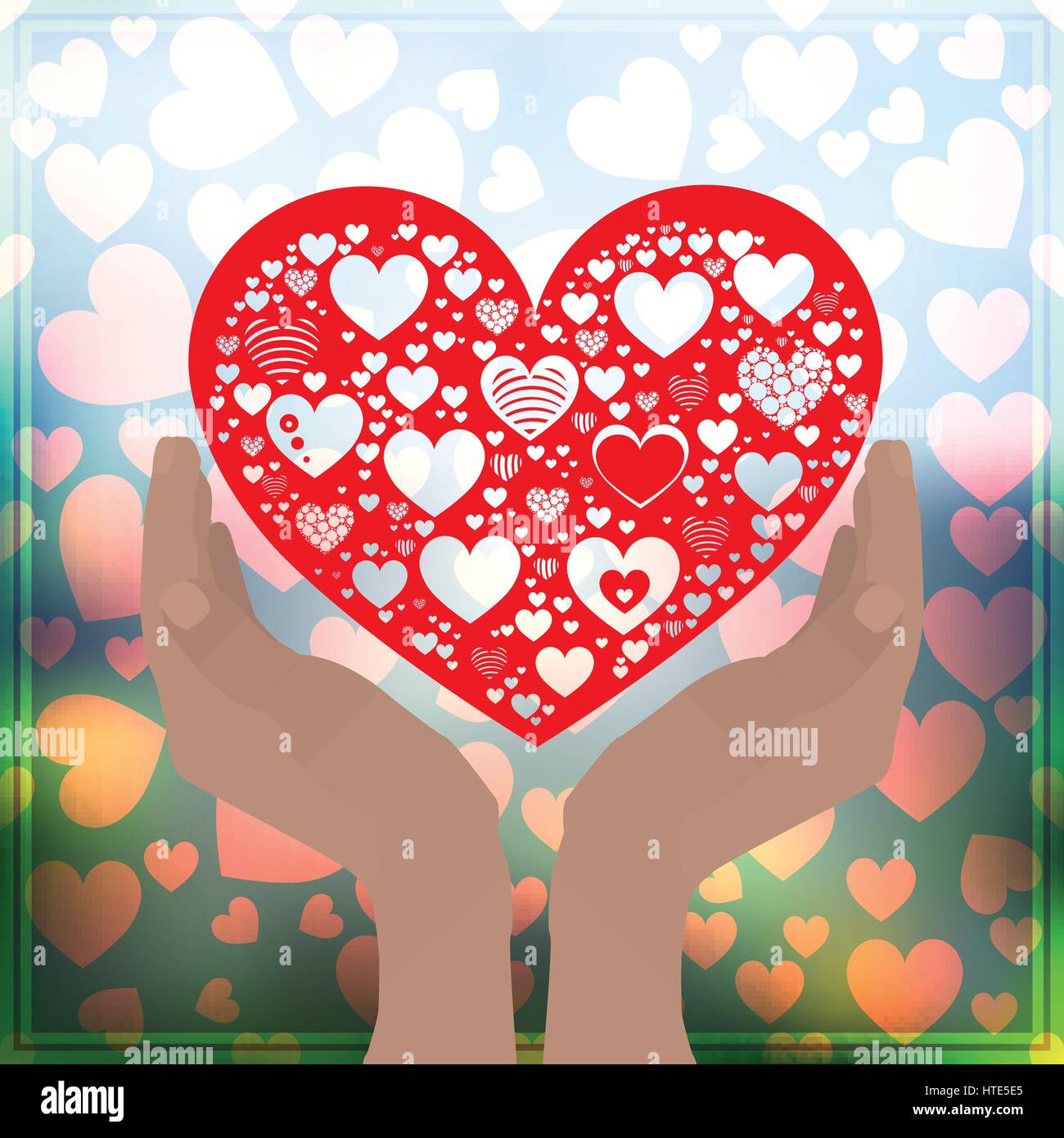 Hands folded with a boat to hold the heart. Posture of peace. Help ...