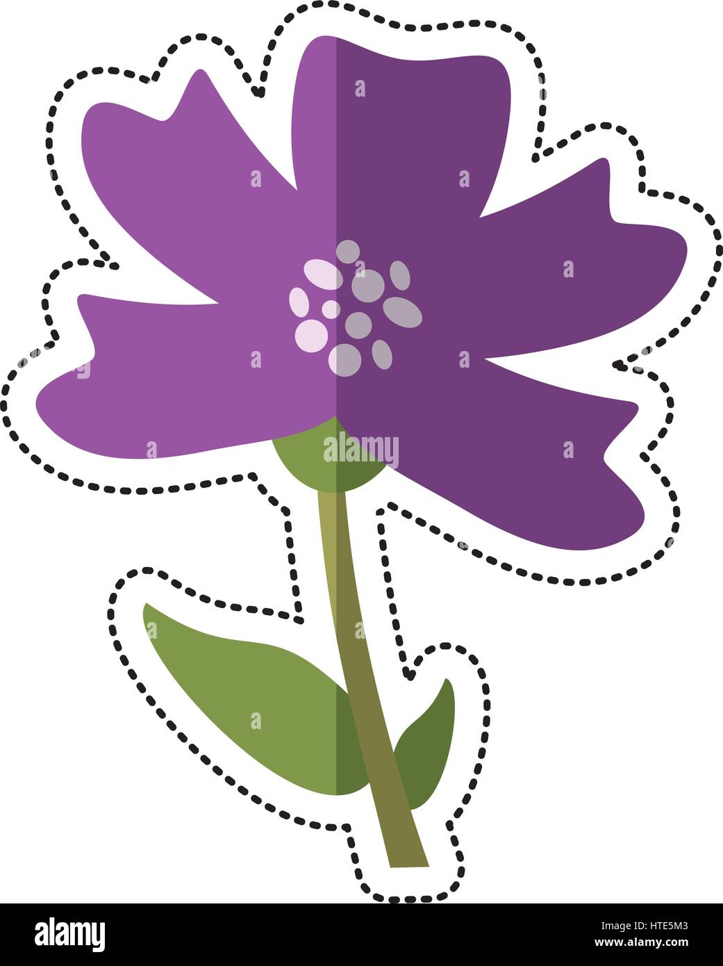 cartoon periwinkle flower decoration image Stock Vector Image & Art - Alamy
