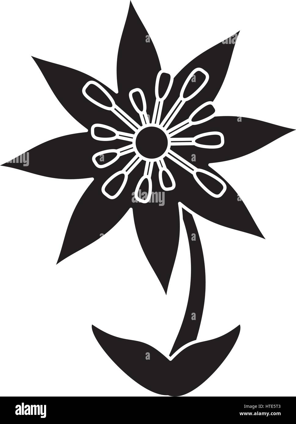 plumeria flower decoration pictogram Stock Vector Image & Art - Alamy