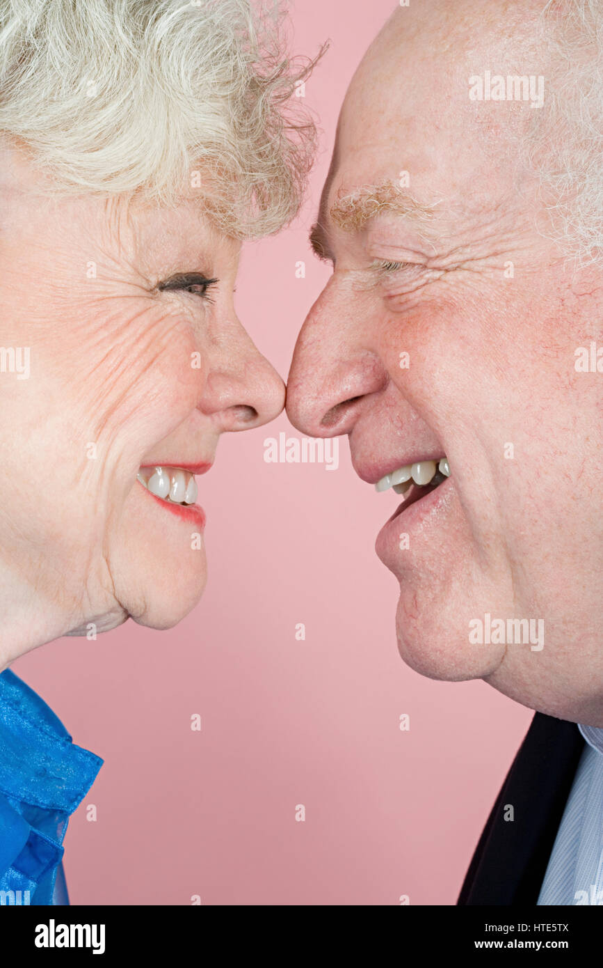 Senior couple face to face Stock Photo - Alamy