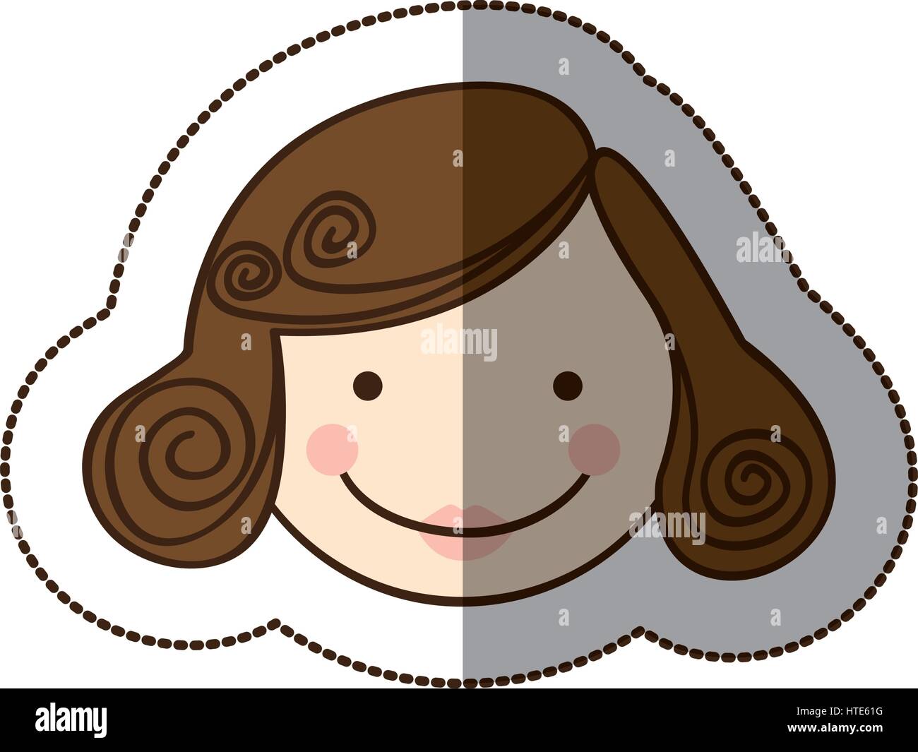 Silhouette cartoon woman mother face hi-res stock photography and ...