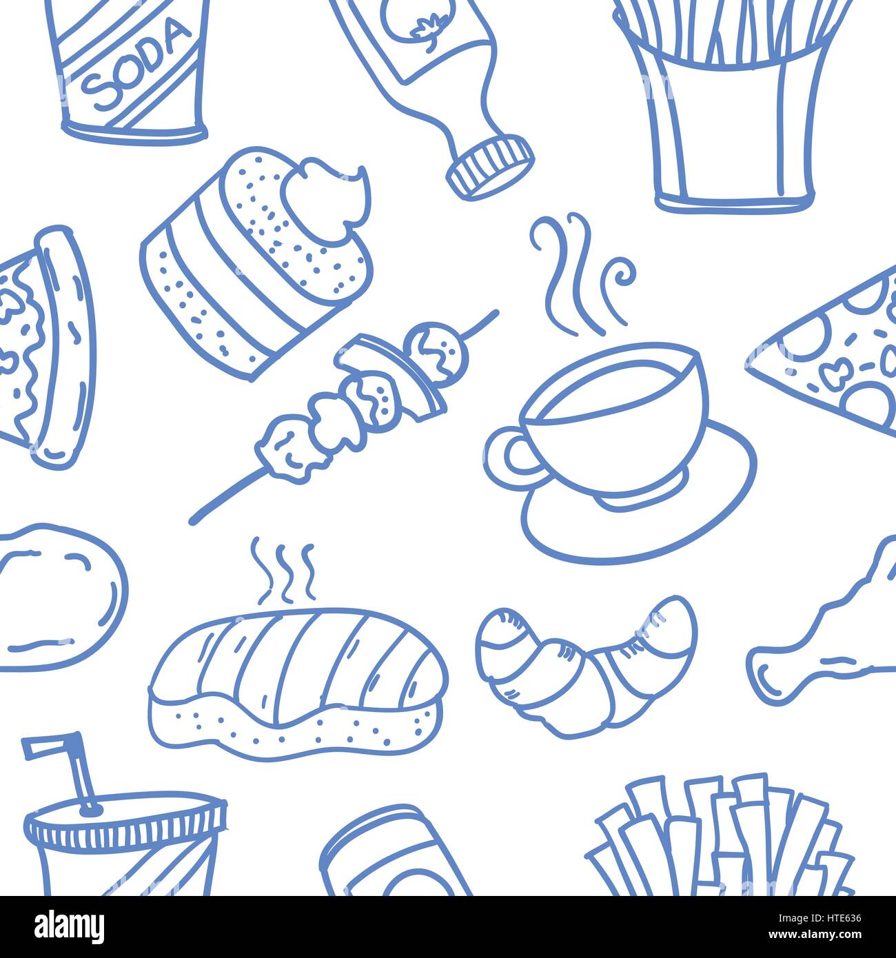 Collection of food doodle style design Stock Vector Image & Art - Alamy