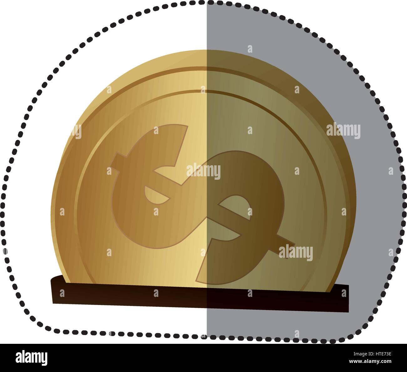 color sticker with coin in hole of money box Stock Vector Image & Art ...