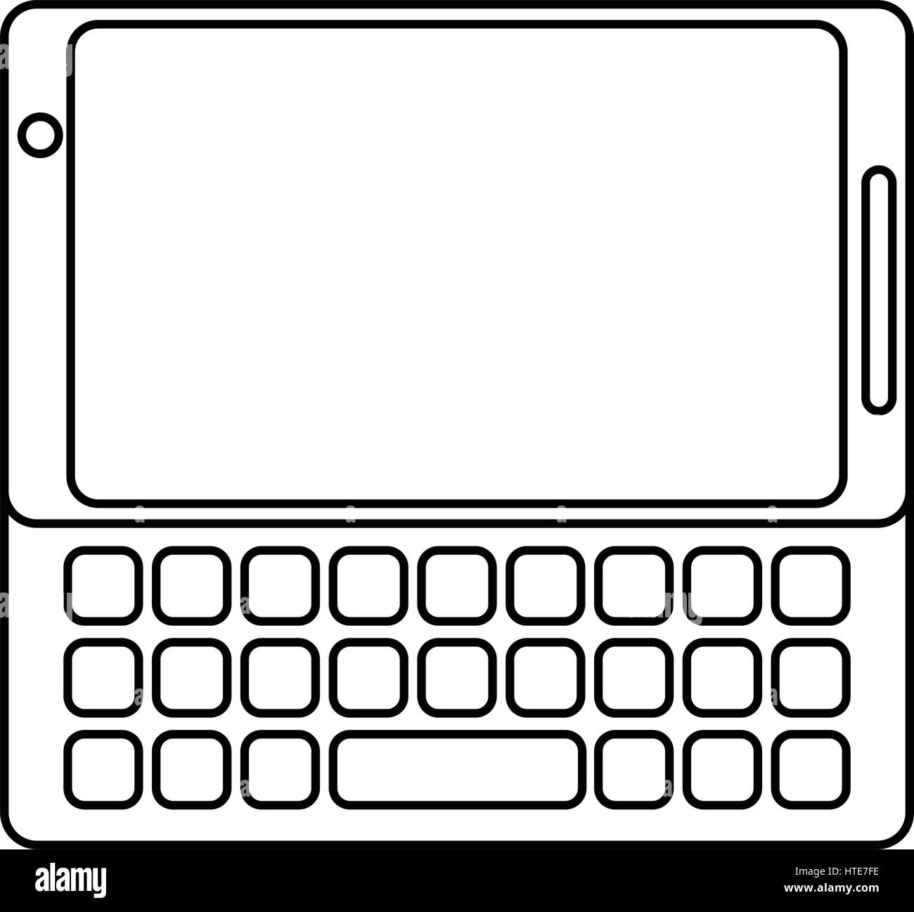 smartphone mobile technology keyboard line Stock Vector Image & Art - Alamy