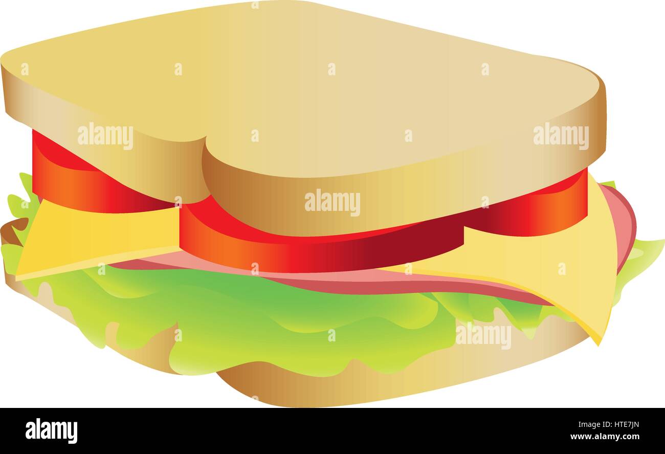 Deli sandwich with ham Stock Vector Images - Alamy