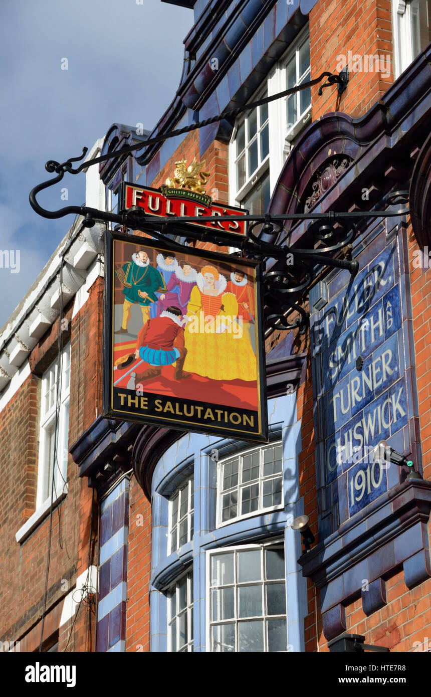 The Salutation pub in King St, Hammersmith, London, UK Stock Photo - Alamy