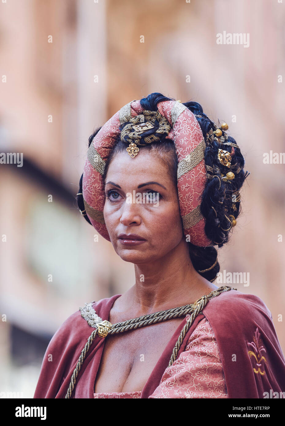 Asti, Italy - September 19, 2010: Medieval Princess, during the ...