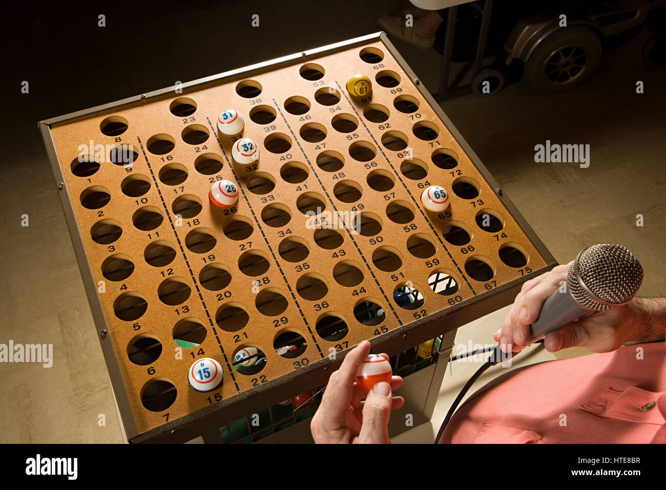 Bingo caller at work Stock Photo - Alamy