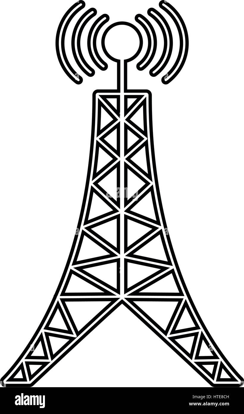 antenna tower broadcast connection line Stock Vector Image & Art - Alamy