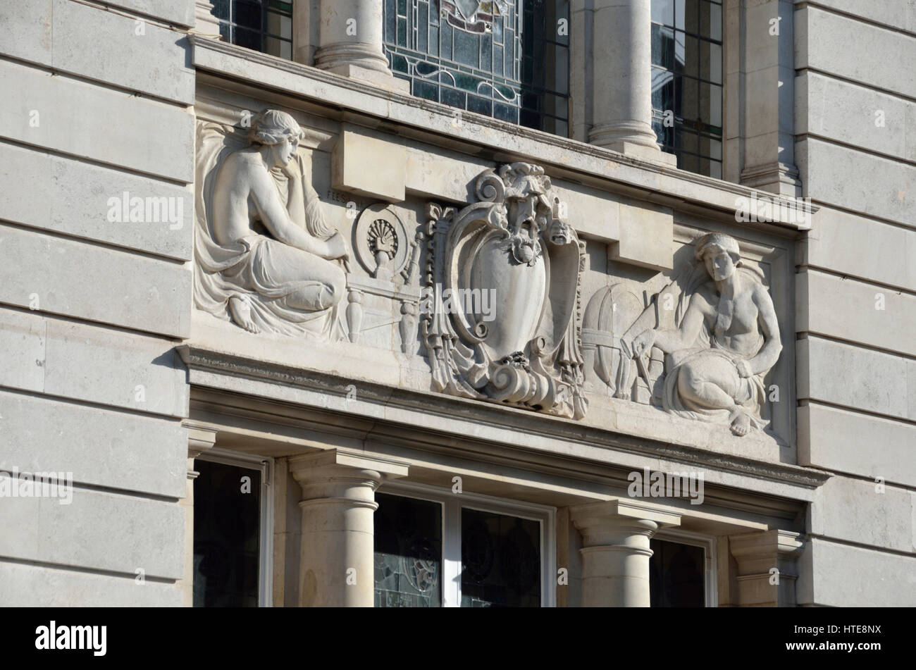 Ornate facade on exterior of Hammersmith Library, London, UK Stock ...