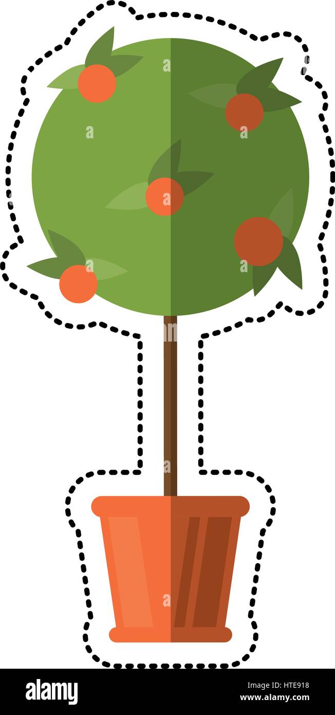 cartoon tree pot decorative garden Stock Vector Image & Art - Alamy