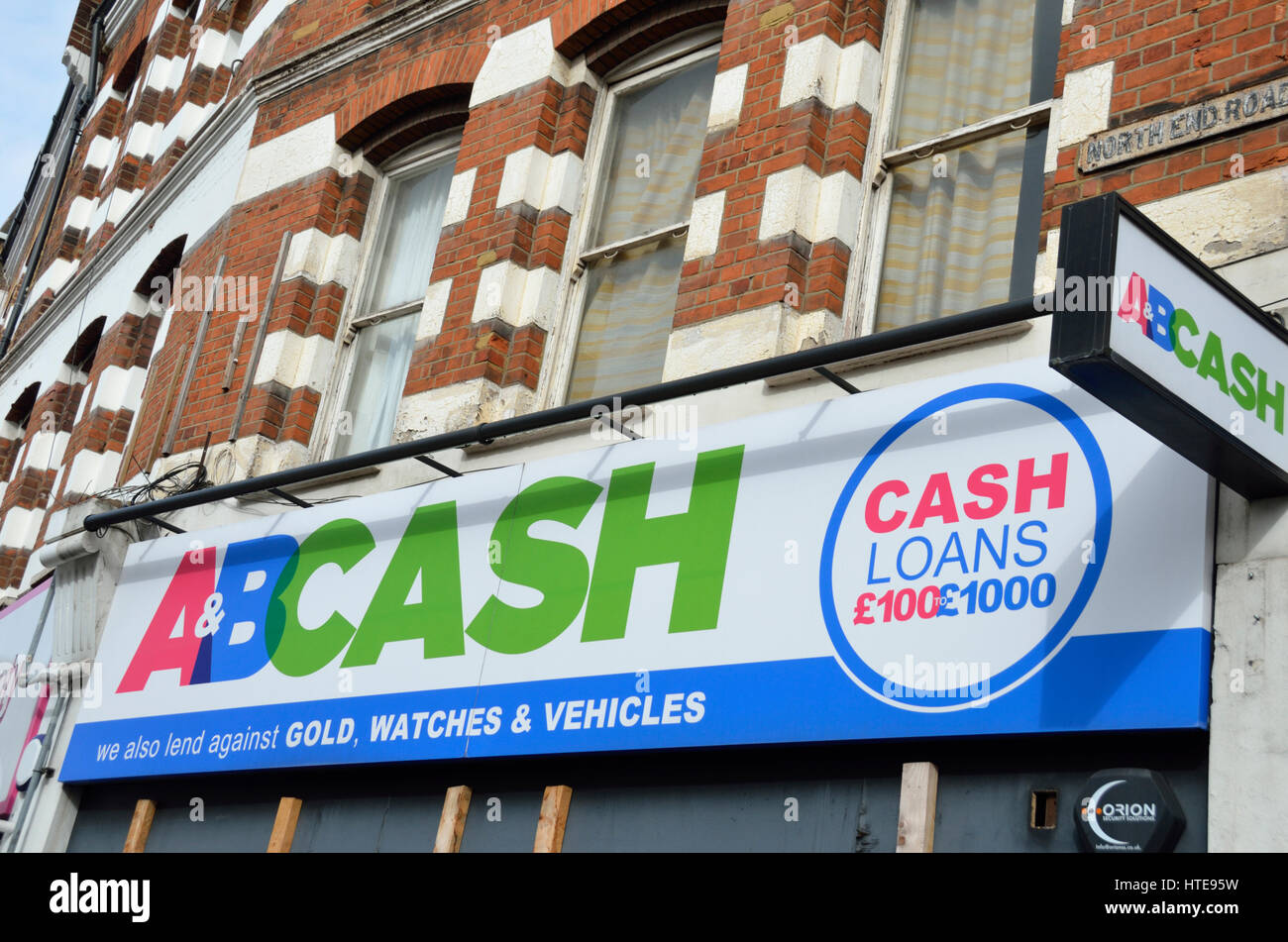 A and B Cash sign outside a loan shop Stock Photo - Alamy