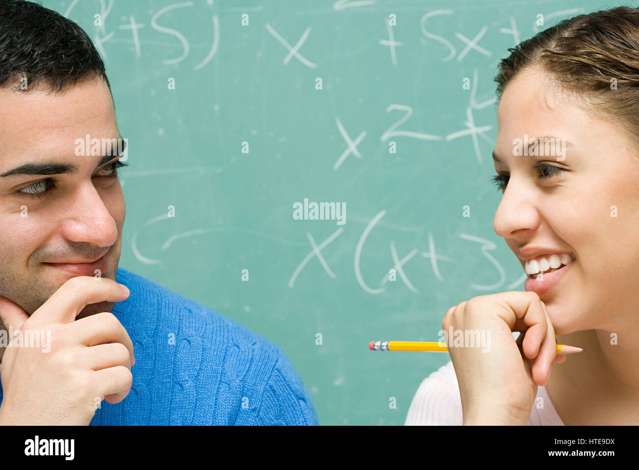 Two students flirting Stock Photo - Alamy