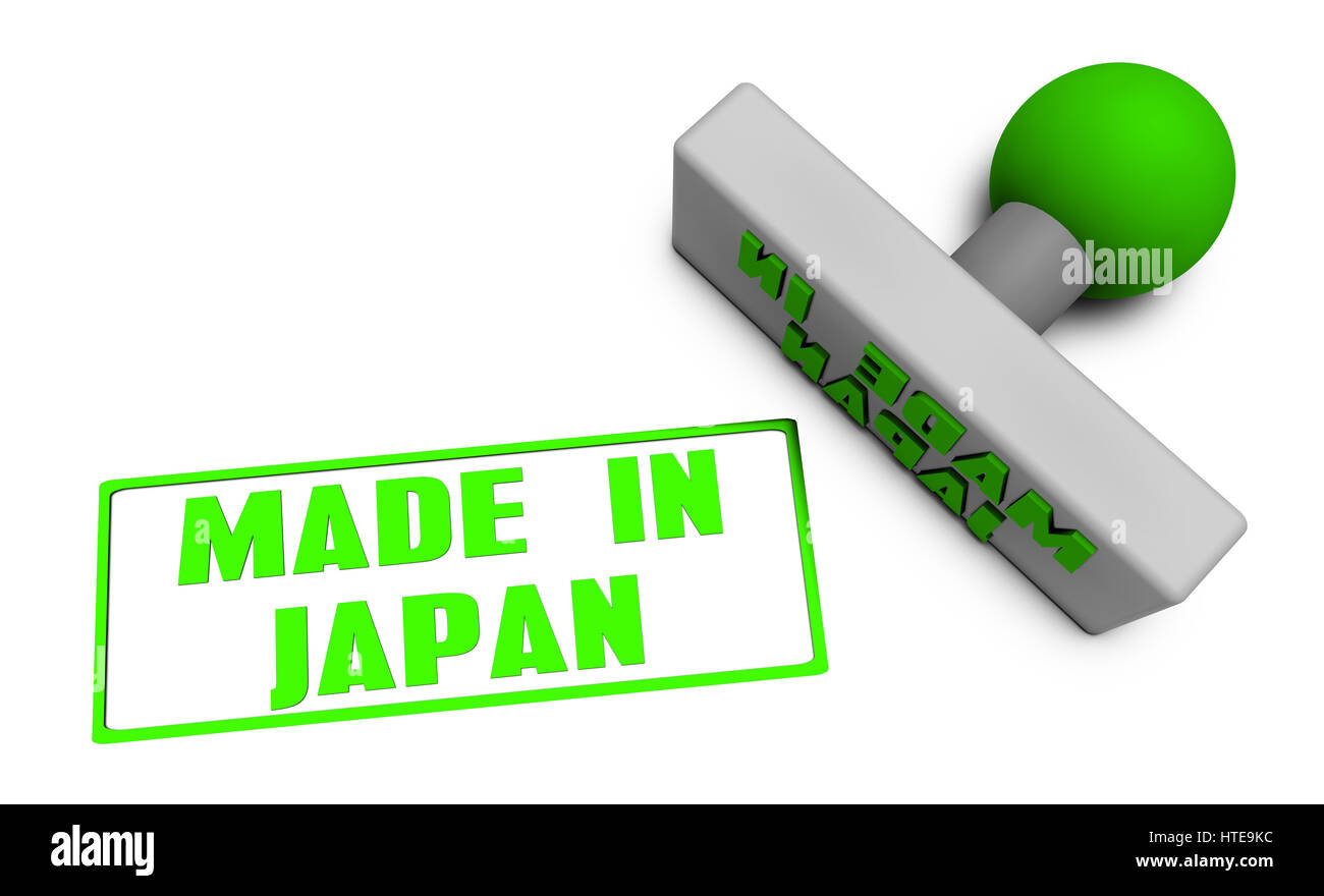 Made in Japan Stamp or Chop on Paper Concept in 3d Stock Photo - Alamy