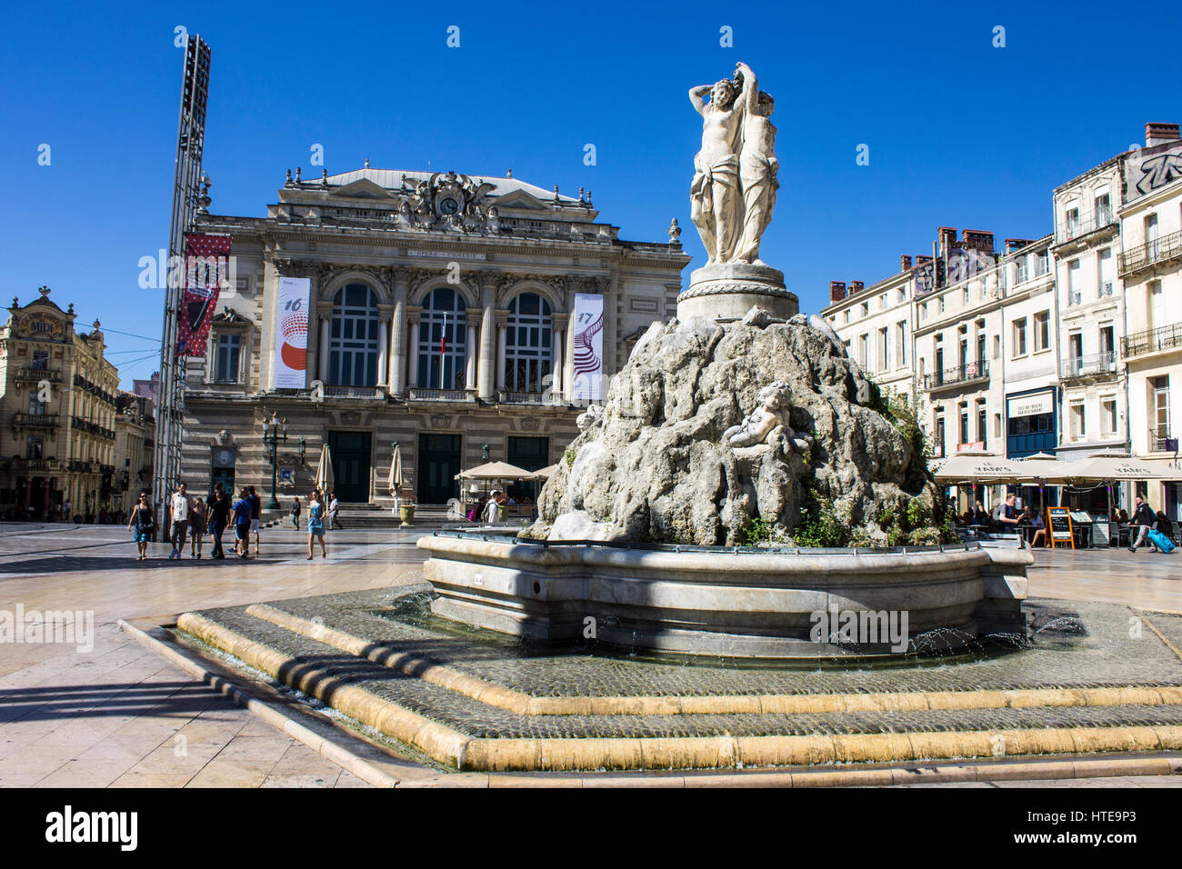 Monuments of the Place de la Comedie, the main and most important ...