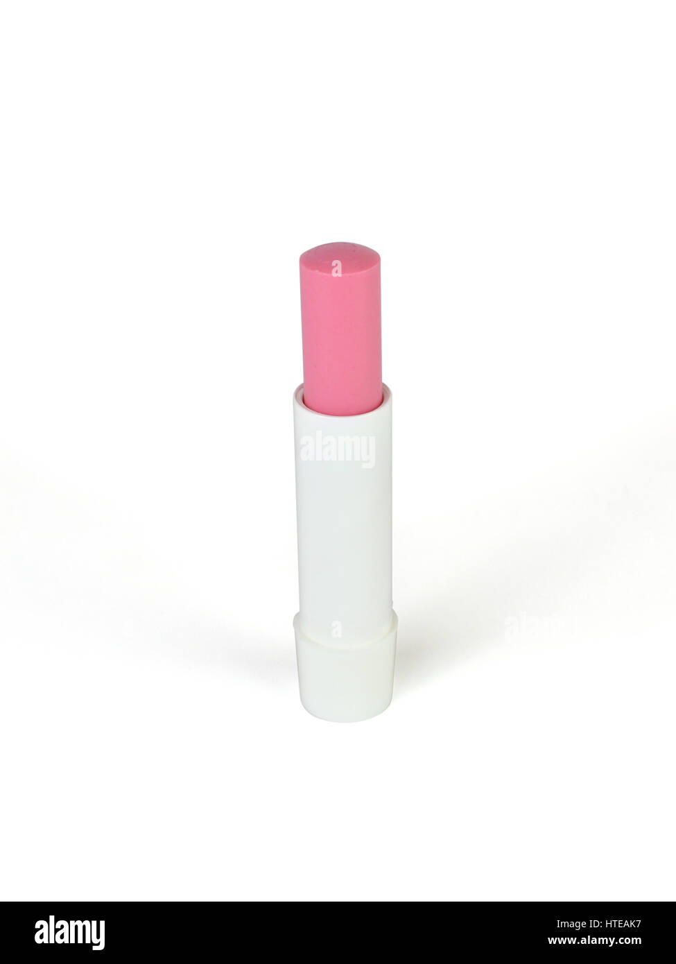 Open stick of pink lip balm isolated on white background Stock Photo ...