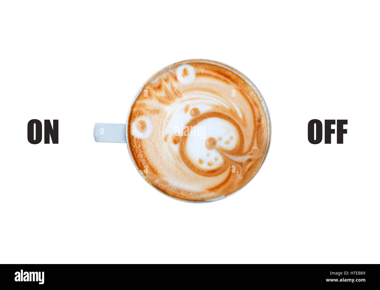 Cup of coffee switching on Stock Photo - Alamy