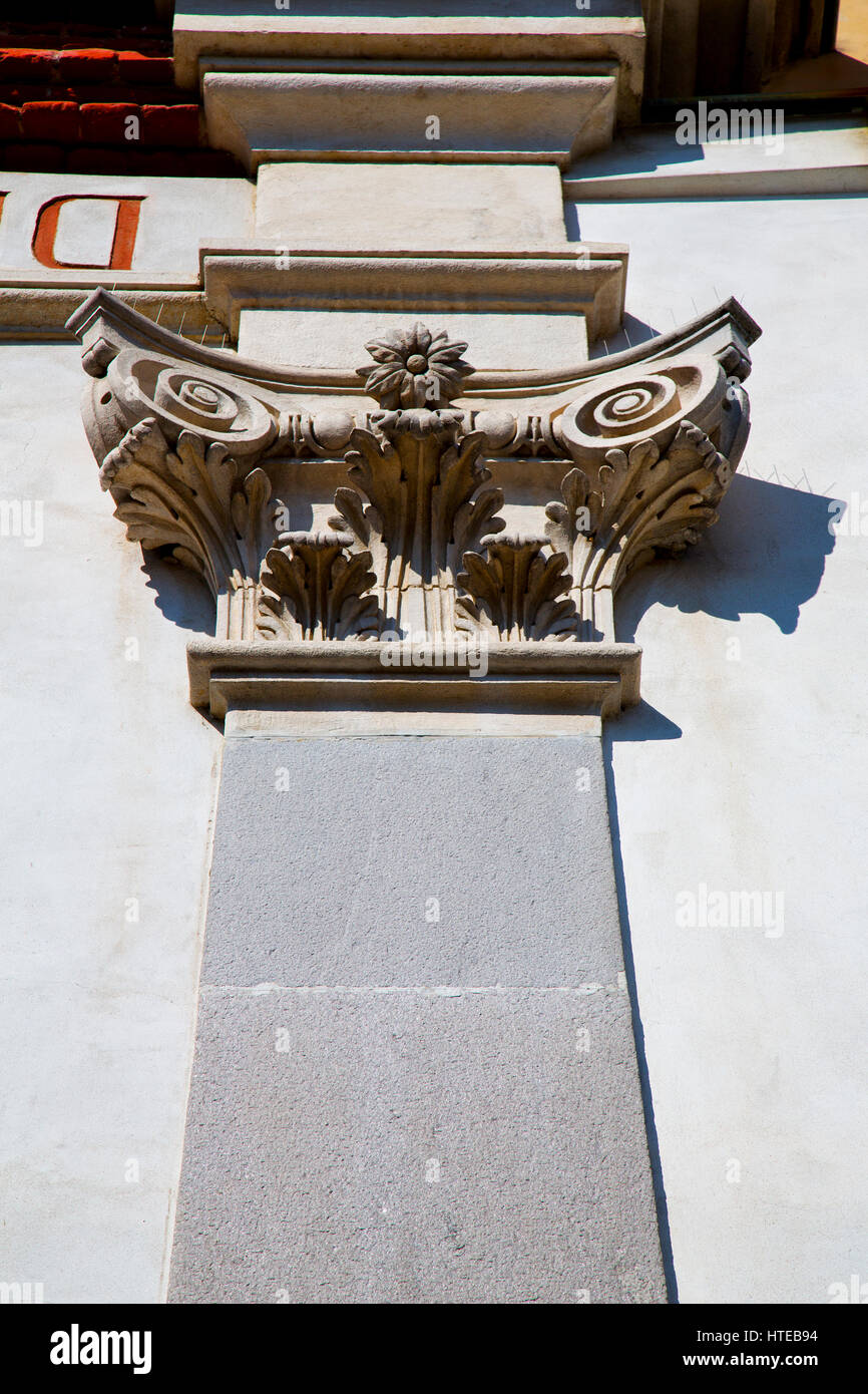 milan in italy old church concrete wall brick the abstract background ...