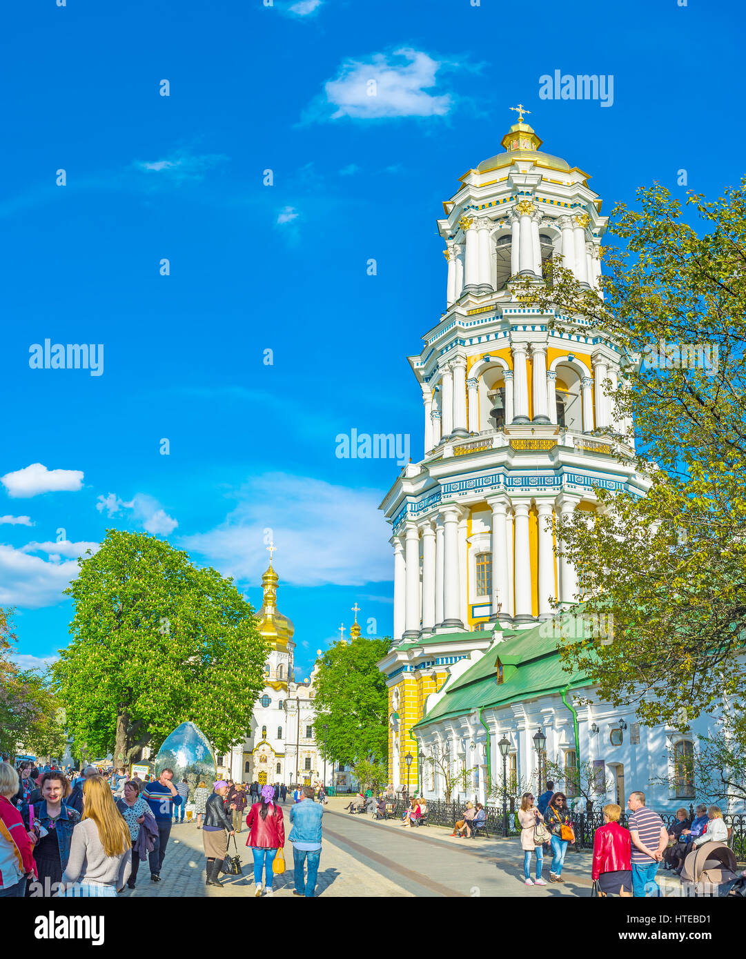 KYIV, UKRAINE - MAY 01, 2016: The Great Lavra Bell Tower is the most ...