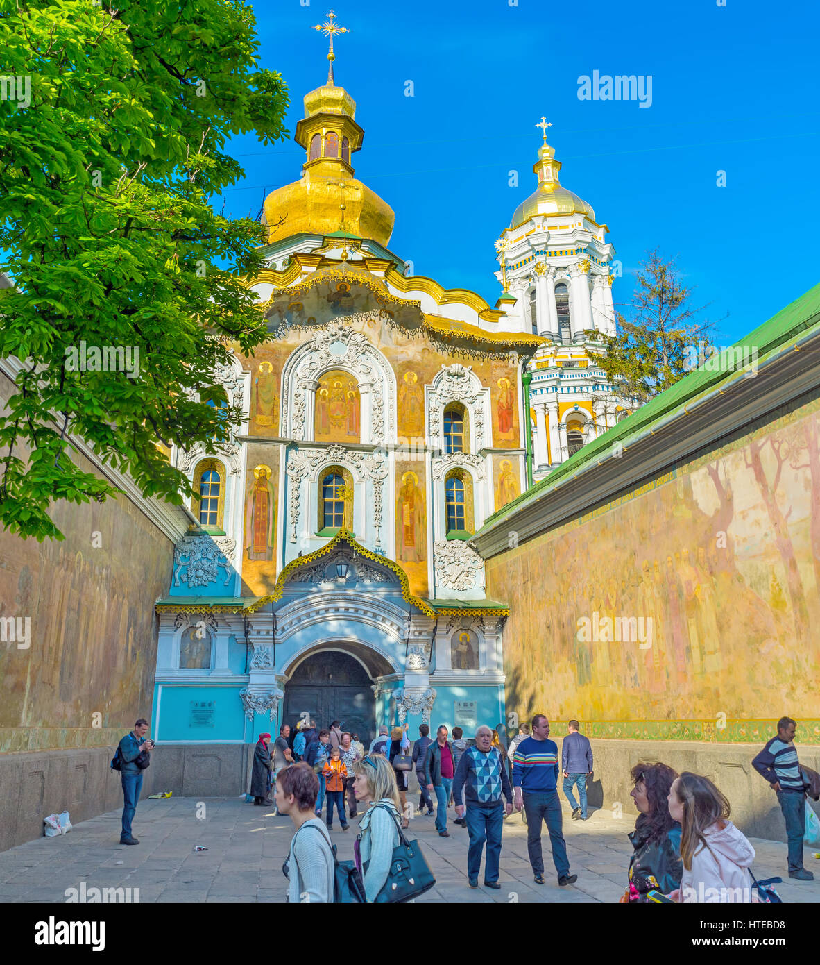 KYIV, UKRAINE - MAY 01, 2016: The Gate Church of the Trinity is located ...