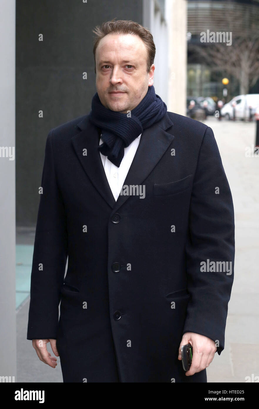Businessman Mark Holyoake outside the Rolls Building in London, where ...