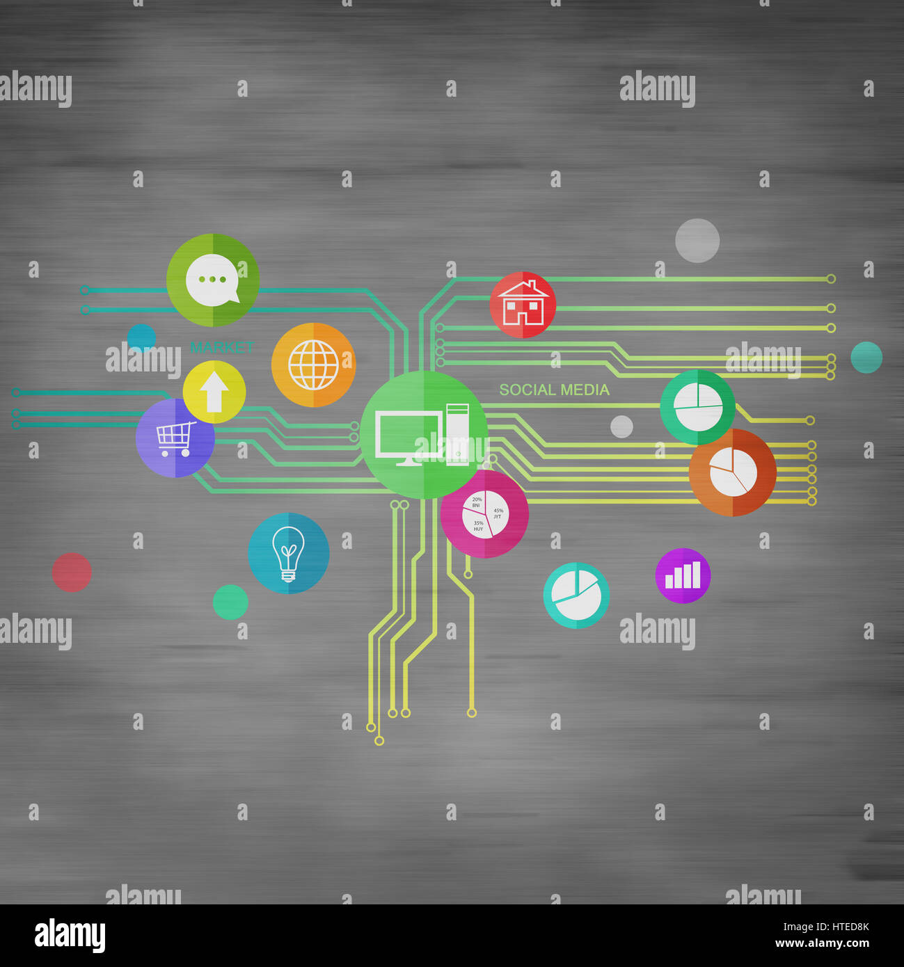 Group of colorful application icons on wall background Stock Photo - Alamy