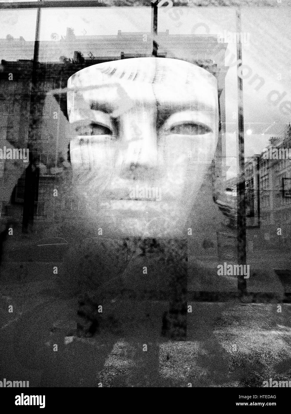 Creepy face at the window Black and White Stock Photos & Images - Alamy