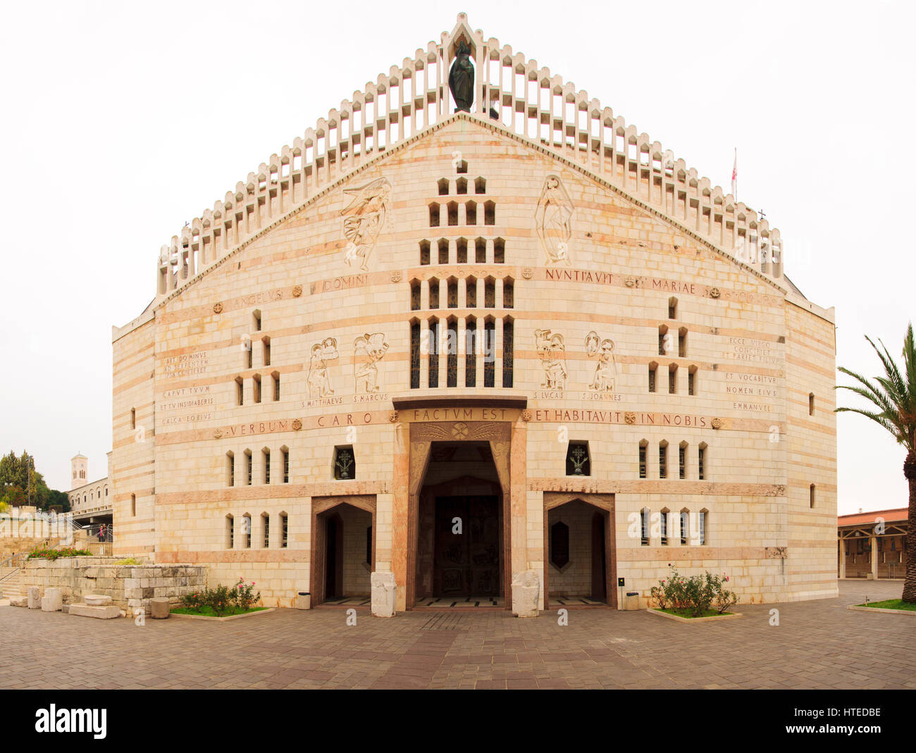 NAZARETH, ISRAEL - December 19, 2014: The Church of Annunciation, in ...