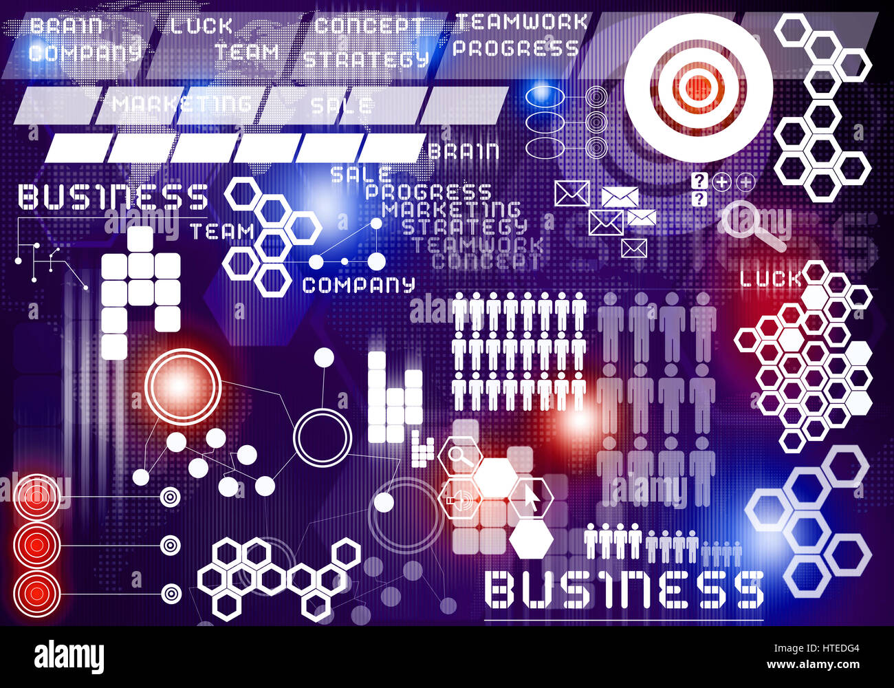 Digital business background image with icons on media screen Stock ...