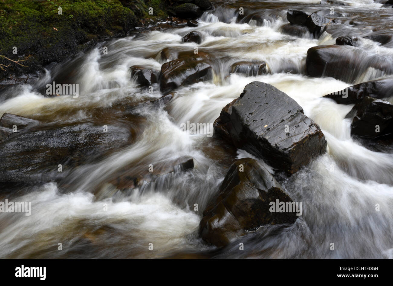 glenmore river;rushing water;impression;ardnamurchan;scotland Stock ...