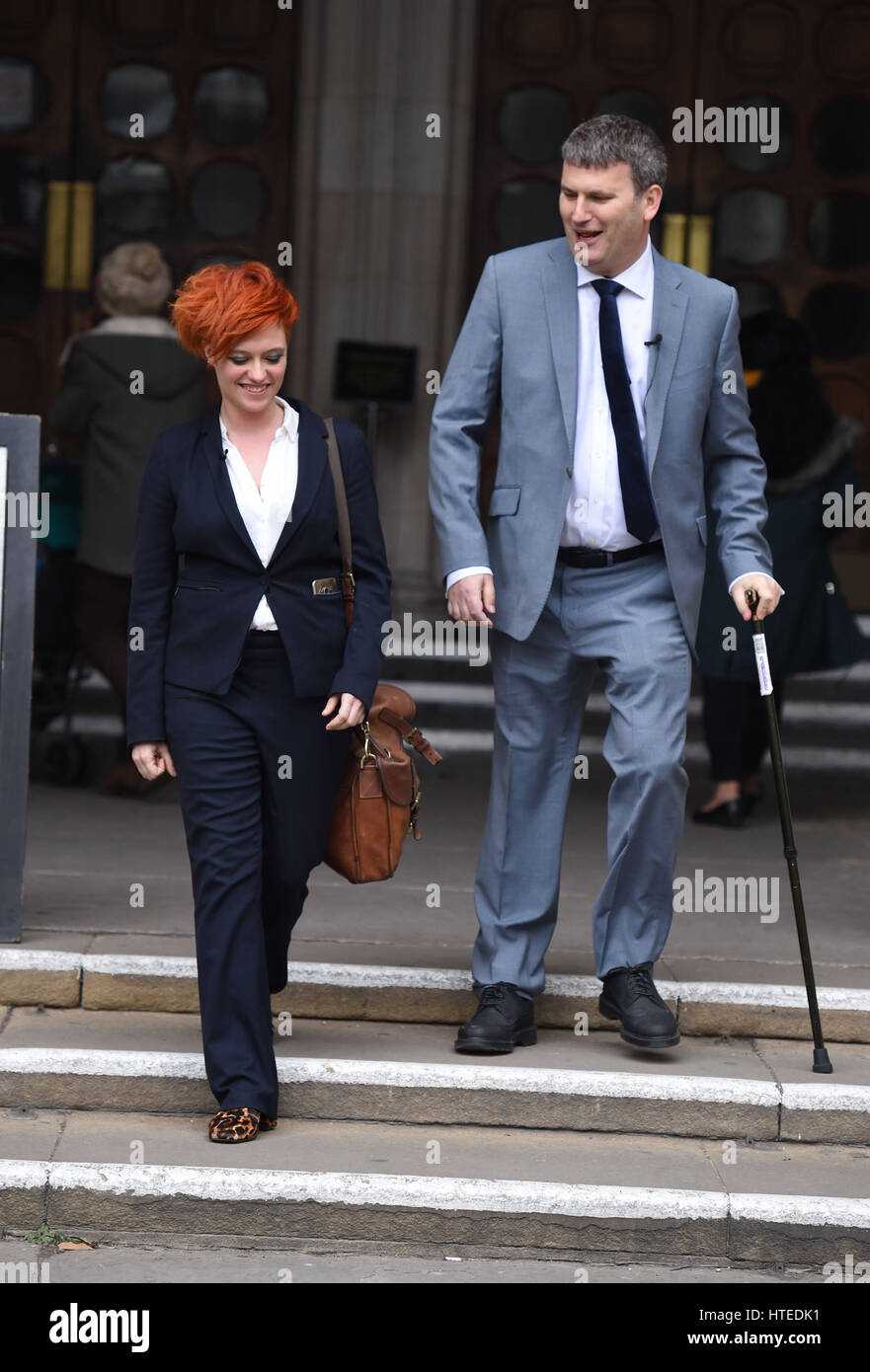 Food Blogger Jack Monroe, with lawyer Mark Lewis, leaving the High ...