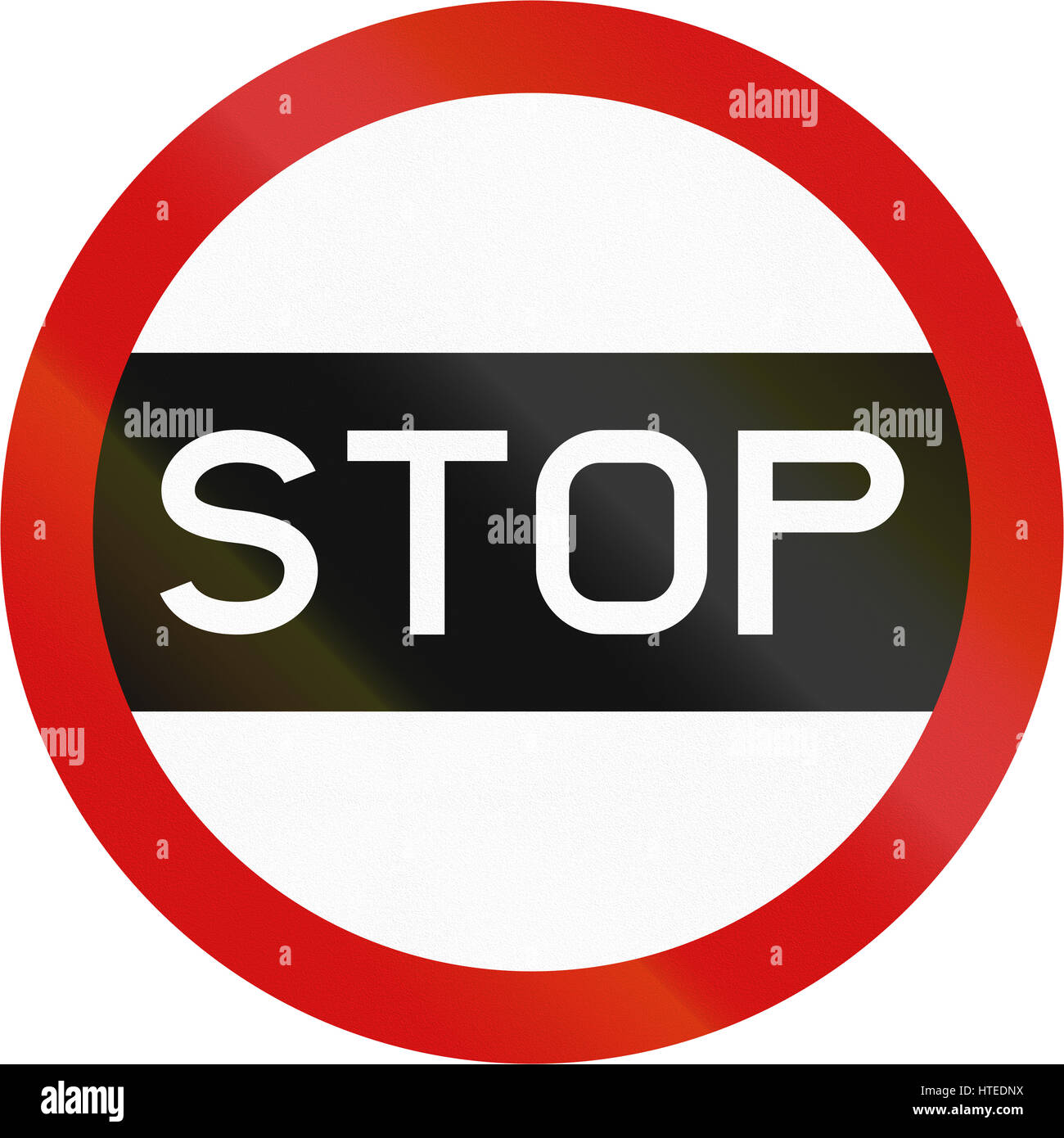 Regulatory road sign in Zimbabwe - Stop sign used for school crossing ...