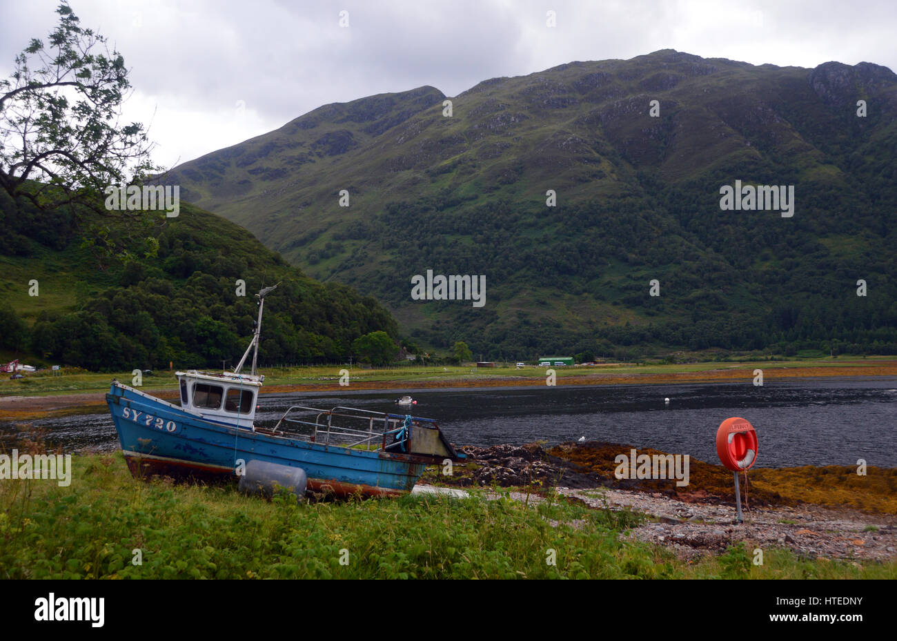 A Fishing Boat and the Scottish Mountain Corbett Sgurr a' Mhic ...
