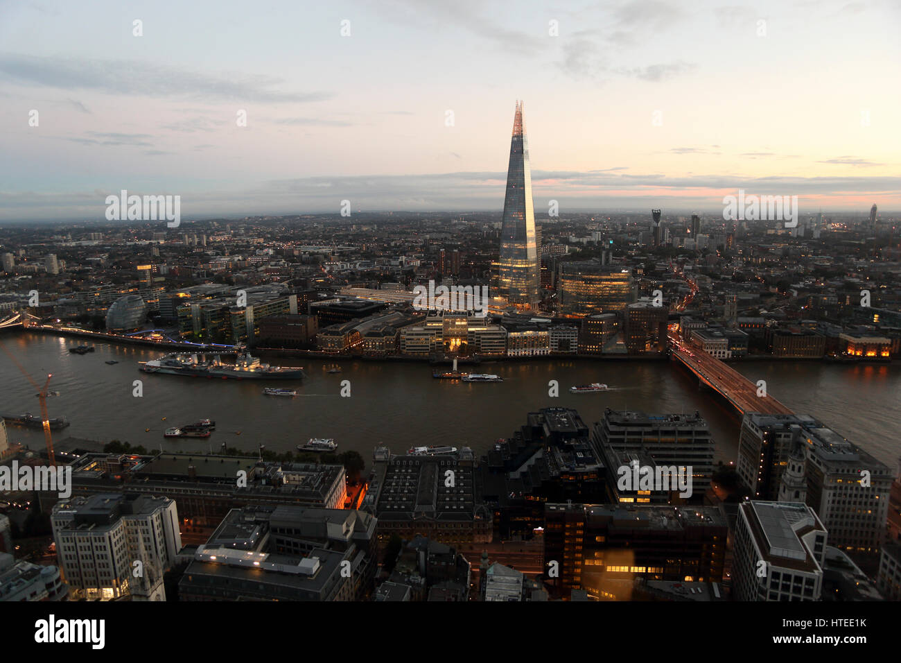 Rooftop POV of the Shard, City Hall and London Bridge Station, The ...