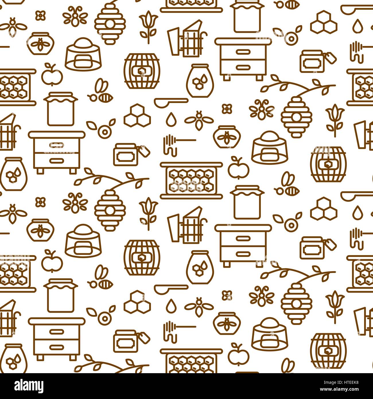 Apiary outline icon seamless vector pattern Stock Vector Image & Art ...
