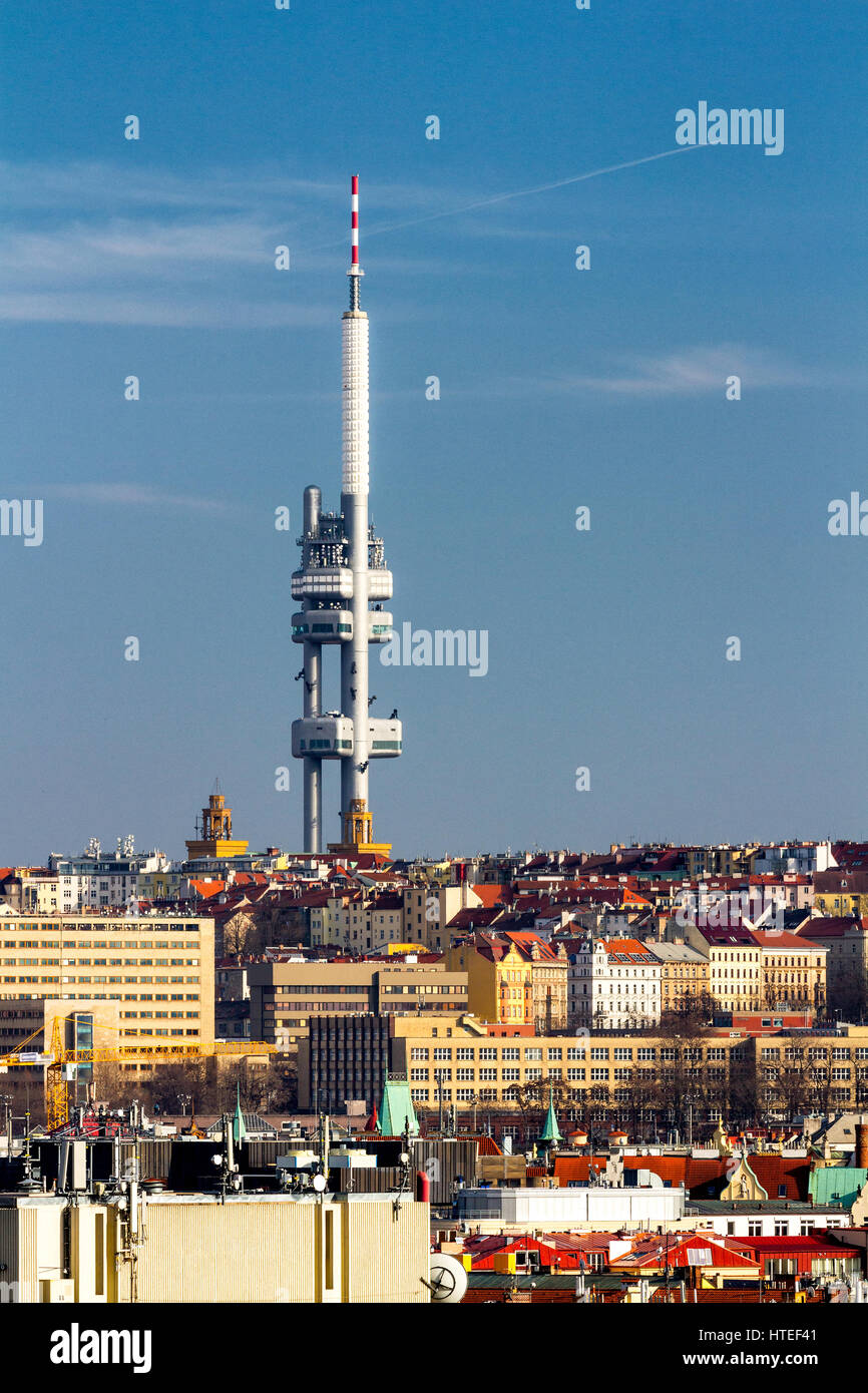 Zizkov Television Tower in Prague - Czech Republic Stock Photo - Alamy