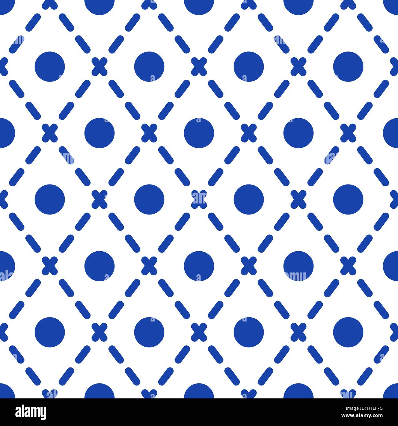 Geometric blue and white minimalistic vector pattern. Circles and ...