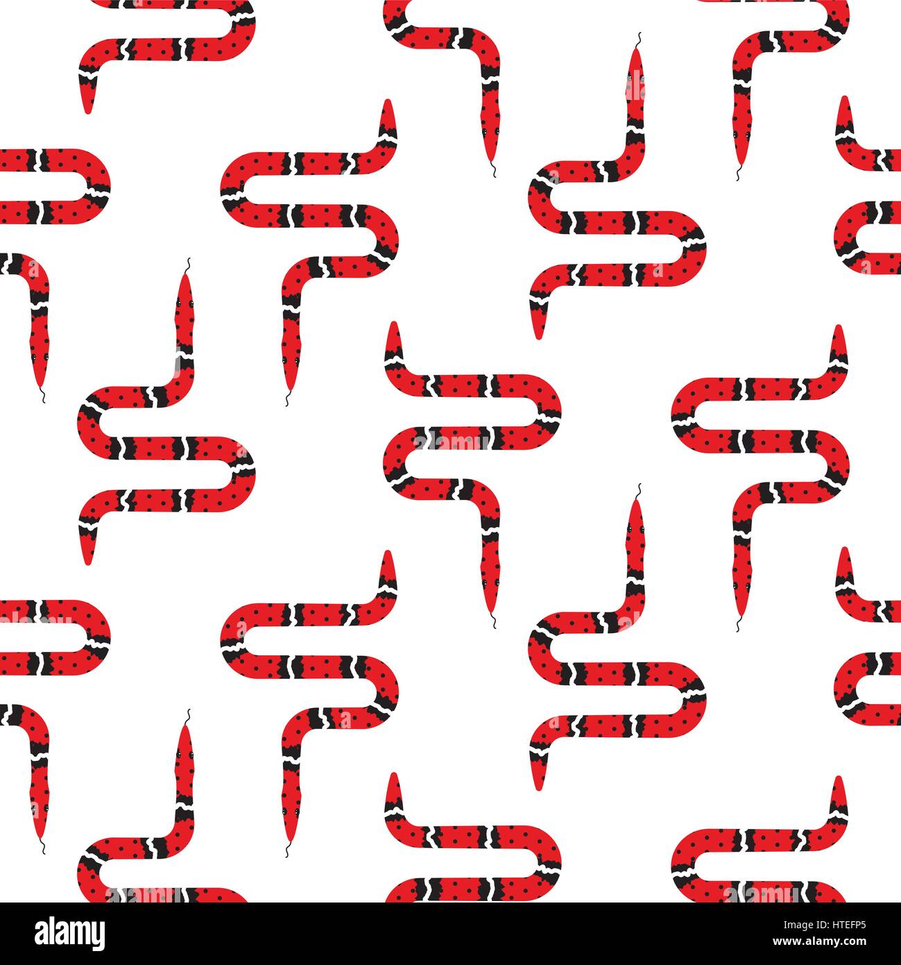 Red snake on white seamless pattern vector. Serpent fabric print wild ...