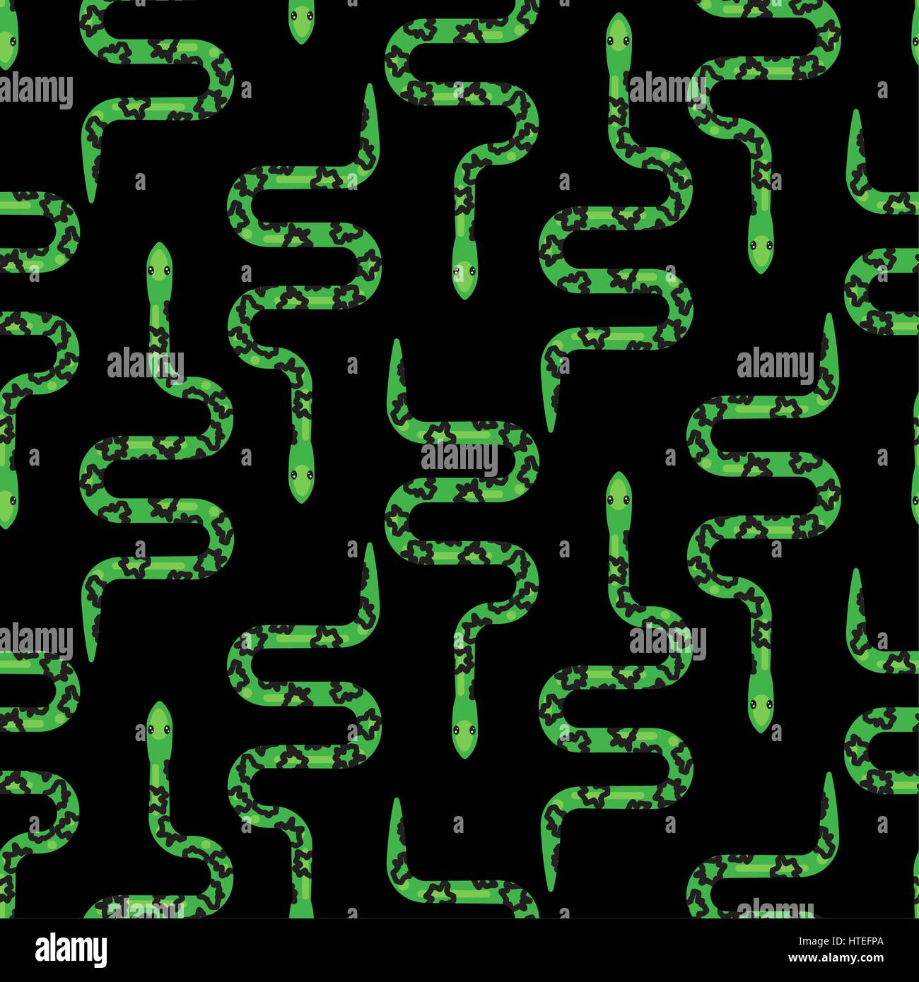 Green snake on black seamless pattern vector. Serpent fabric print wild ...