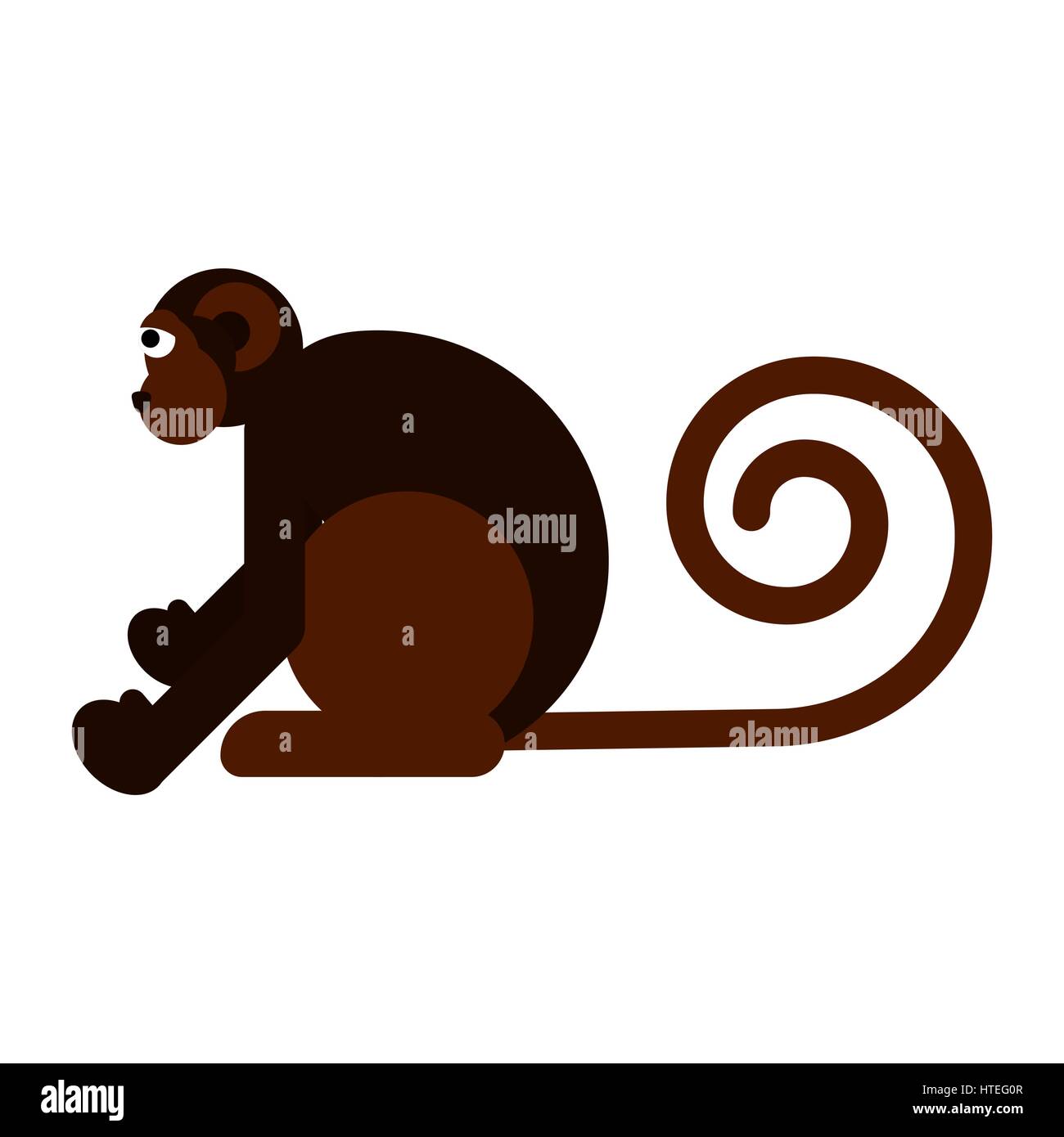 Monkey flat style vector illustration isolated on white Stock Vector ...