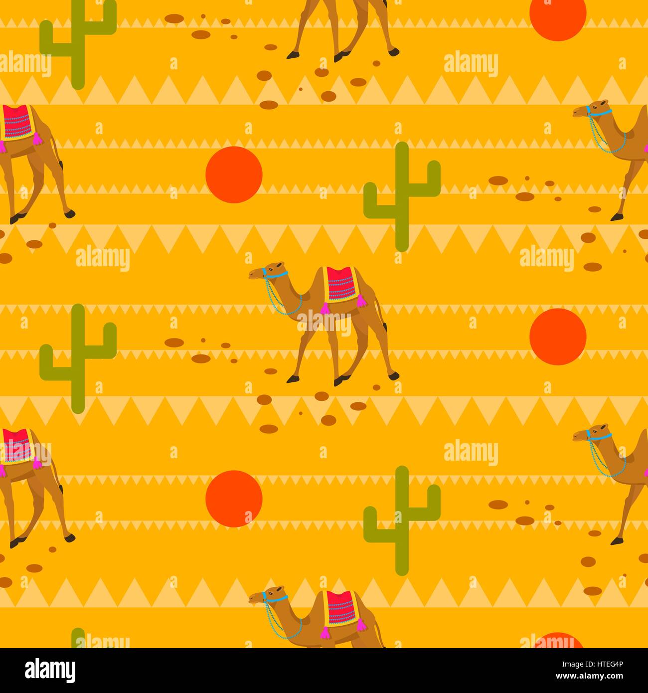 Desert camels in sands seamless pattern Stock Vector Image & Art - Alamy