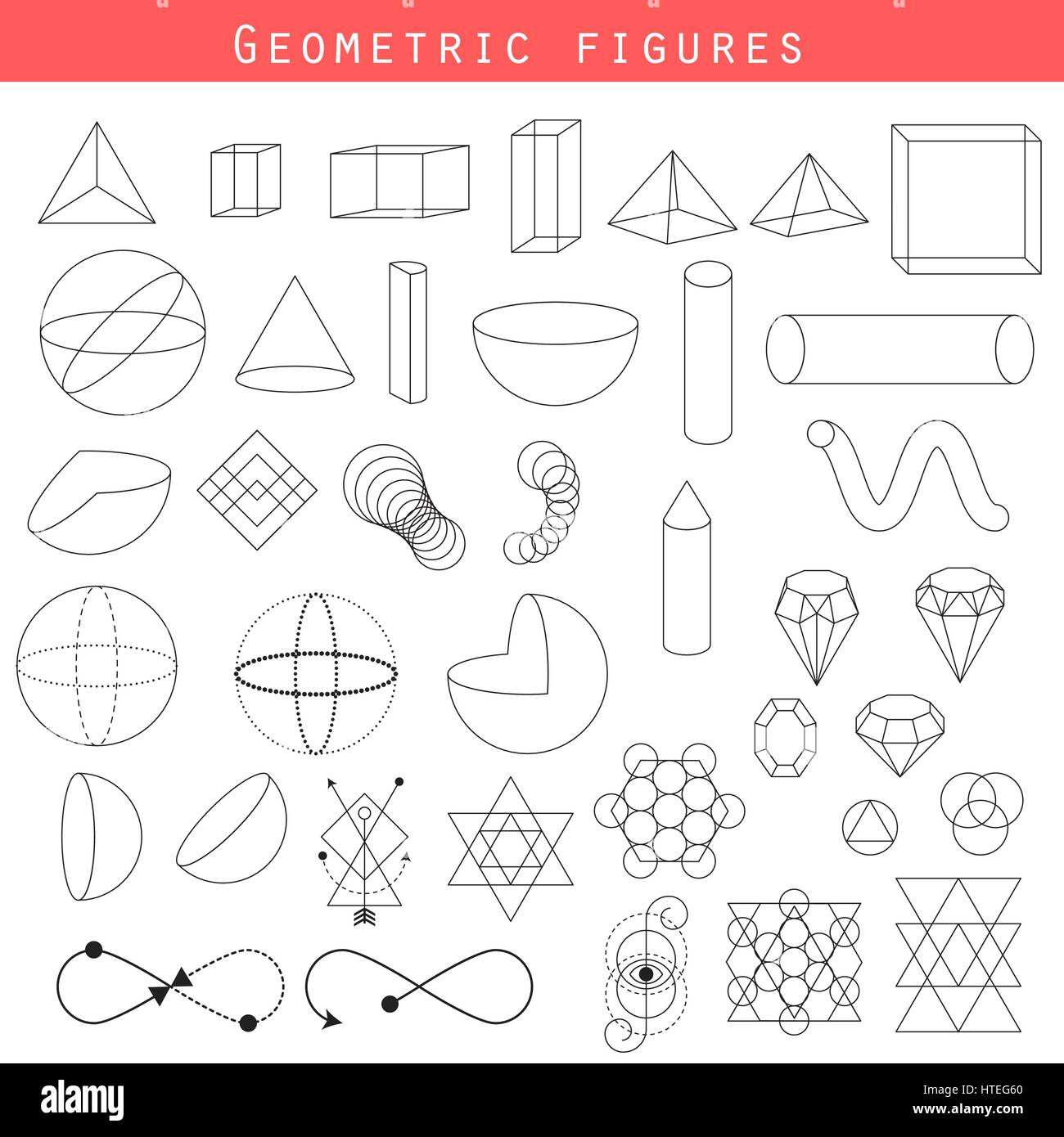 Geometry outline vector shapes Stock Vector Image & Art - Alamy